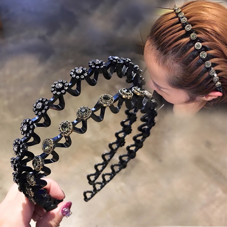 Fixed Bang Hairband Wavy Hairstyles Pearl Headband Fixed Messy Hair ...