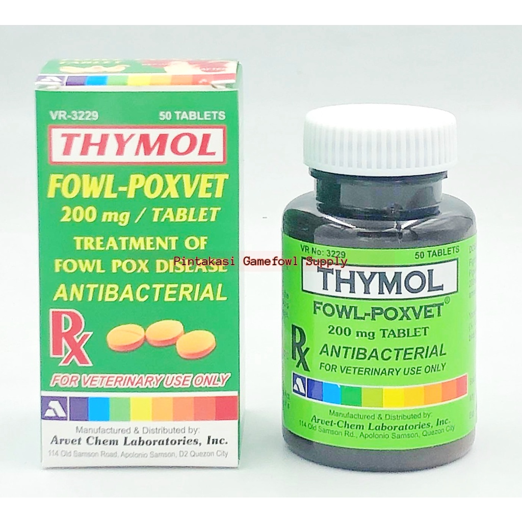 Arvet Chem Thymol Fowl - Poxvet 50 tablets Antibacterial Treatment of ...