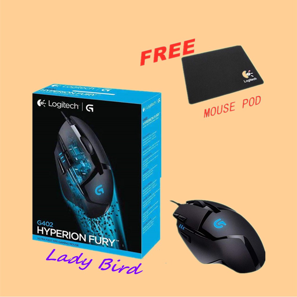 Logitech G402 Hyperion Fury FPS Gaming Mouse 8 Programmable Keys 4000 Dpi Mouse | Shopee Philippines