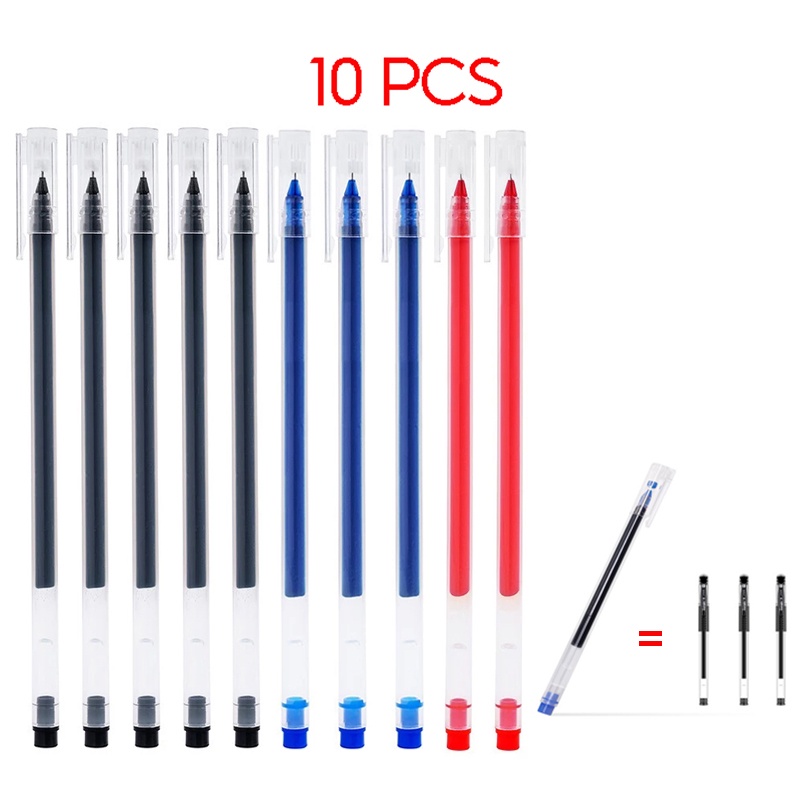 10pcs/set Large Capacity Gel Pen Simple Diamond Head Transparent Office ...