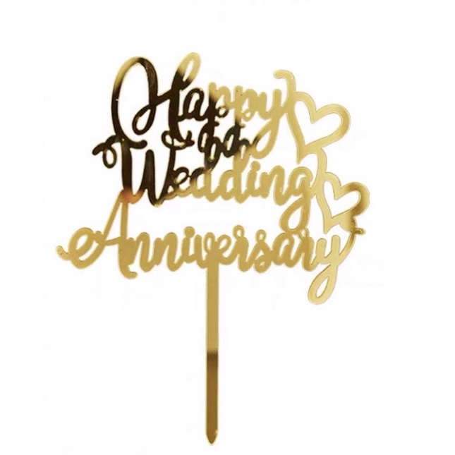 Happy Wedding Anniversary with heart cake topper | Shopee Philippines