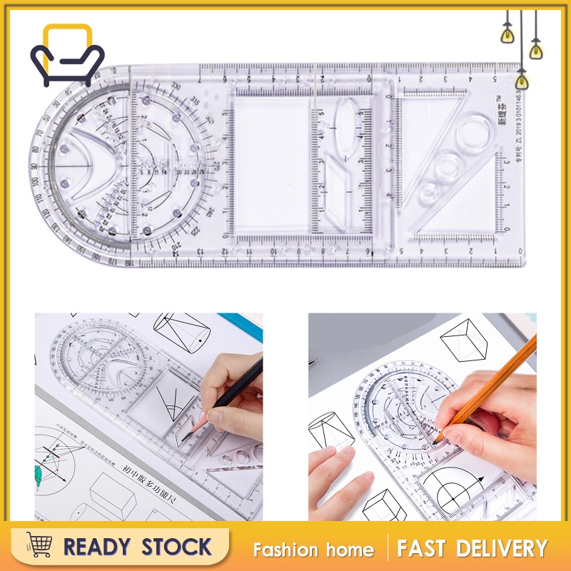 Fashion home Multifunctional Drawing Ruler, Angle and Circle Maker ...