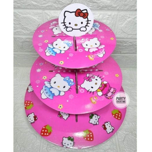 3 Tier Hello Kitty design Cupcake Stand Birthday Christening Party ...