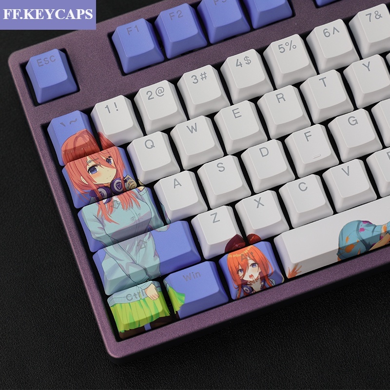 Nakano Miku Keycaps OEM Profile Anime PBT Five Sides Dye Sub Mechanical ...