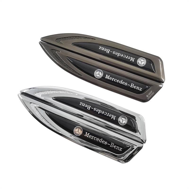 2 X Metal Mercedes Benz Logo Car Auto Side Fender Decorative Emblem ...