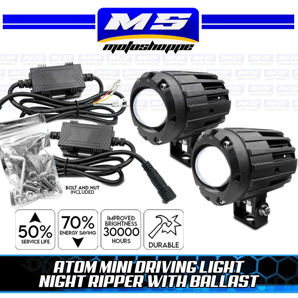 ATOM MINI DRIVING LIGHT NIGHT RIPPER WITH BALLAST 60 WATTS - MOTOSHOPEE ...