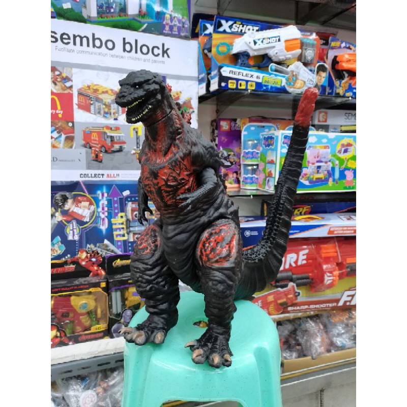 YCH toys black&red big shin Godzilla model, head length to tail 55cm ...