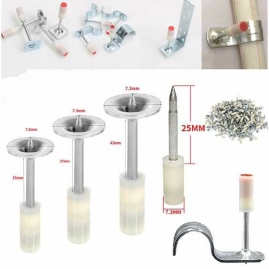 Steel Nails 100Pcs Round Nails Fastener Nails for Gun Rivets Clamp ...