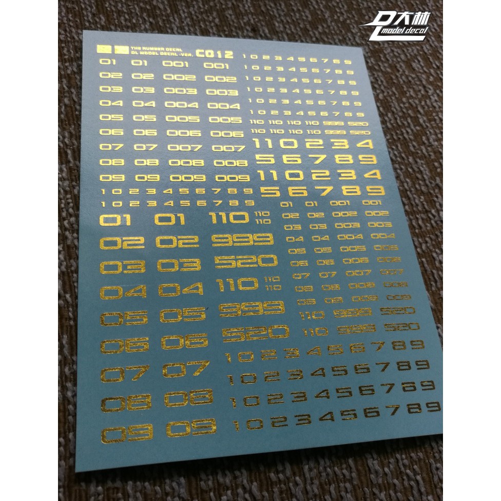 C012 Numbers Metallic Water Slide Decal from D.L | Shopee Philippines