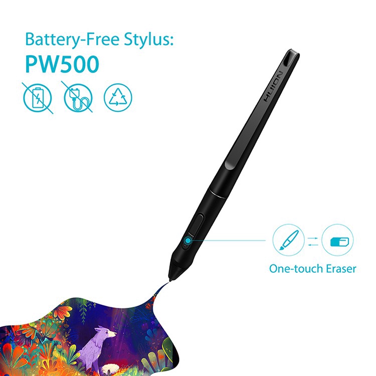 PW500 Battery Free Digital Drawing Stylus Pen for Graphics Tablets Q11K ...