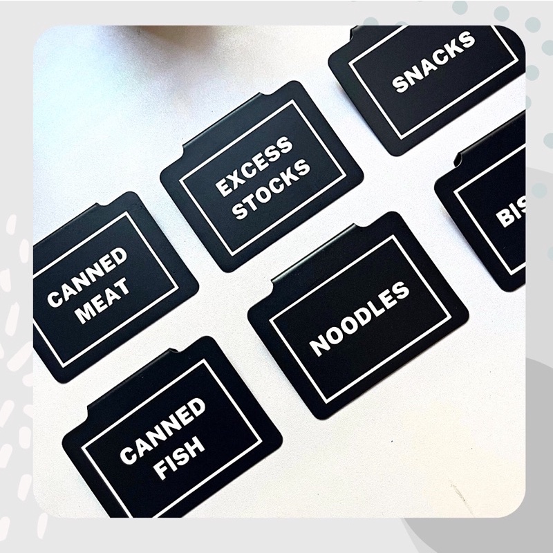 Customizable Basket Label Clip with Vinyl Sticker Black or White 1pc ...