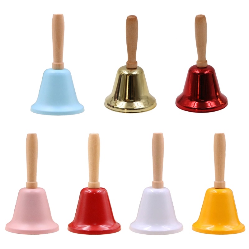 blg Hand Bell Loud Christmas Handbell with Wood-Handle Santa Claus ...