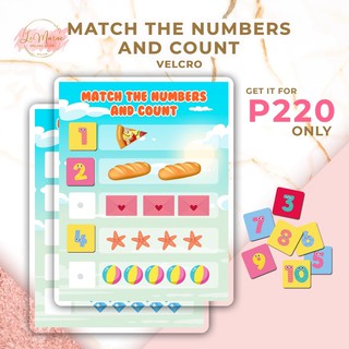 MATCH NUMBERS AND COUNT Velcro Busy Book Busy Board Laminated ...