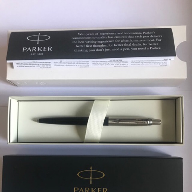 Parker Jotter SPC Black Ballpoint Crome Trim Pen (Silver Clip) | Shopee ...