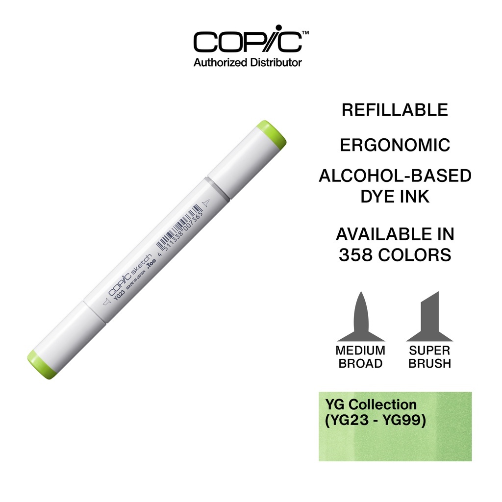 Copic Sketch Marker YG (Yellow Green) Collection B (YG23-YG99) | Shopee ...