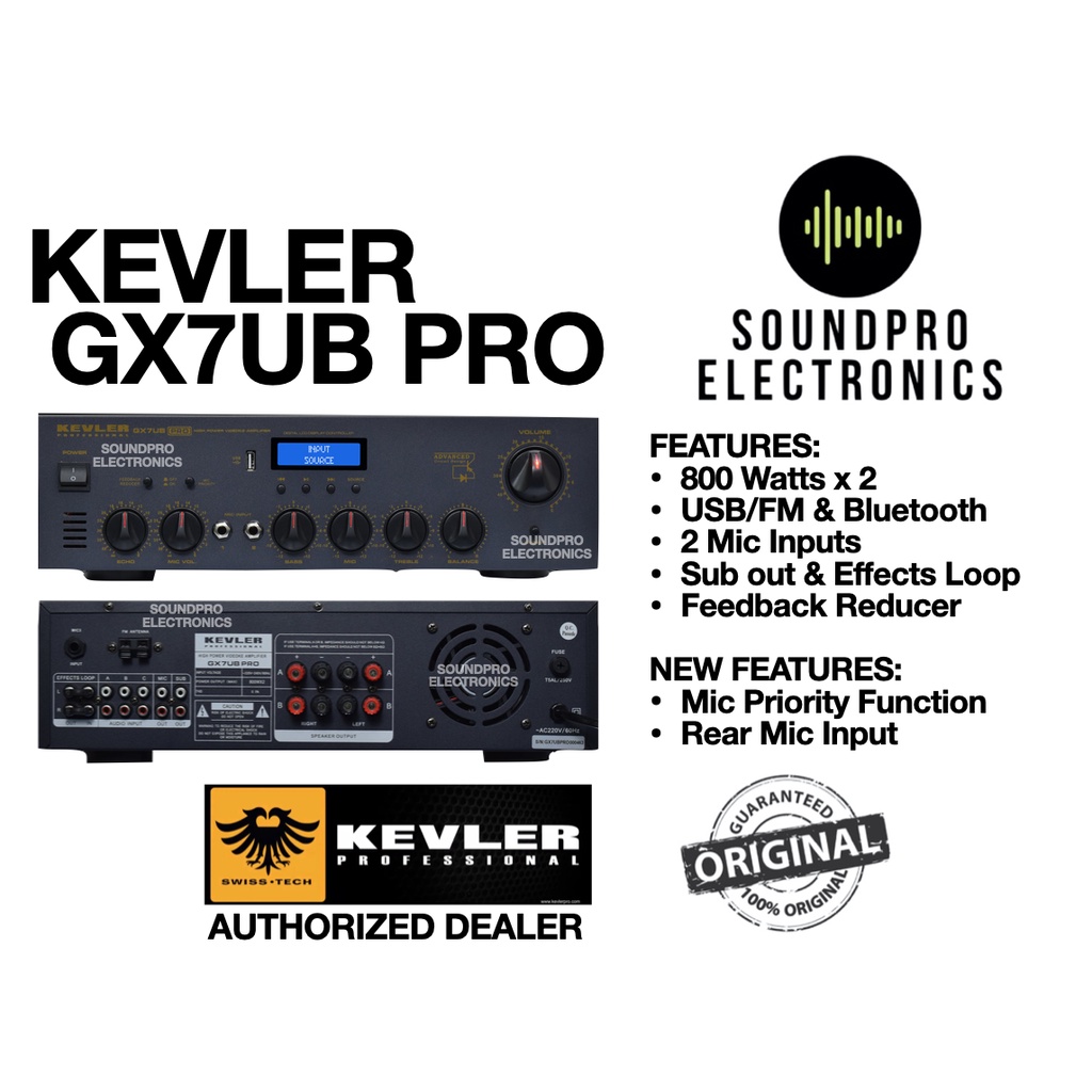 ORIGINAL Kevler GX-7UB PRO High Power Videoke Amplifier 800W x 2 w/ USB ...