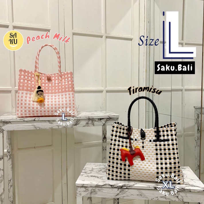 Patty L and XL / Balinese woven bag / premium plastic synthetic ...