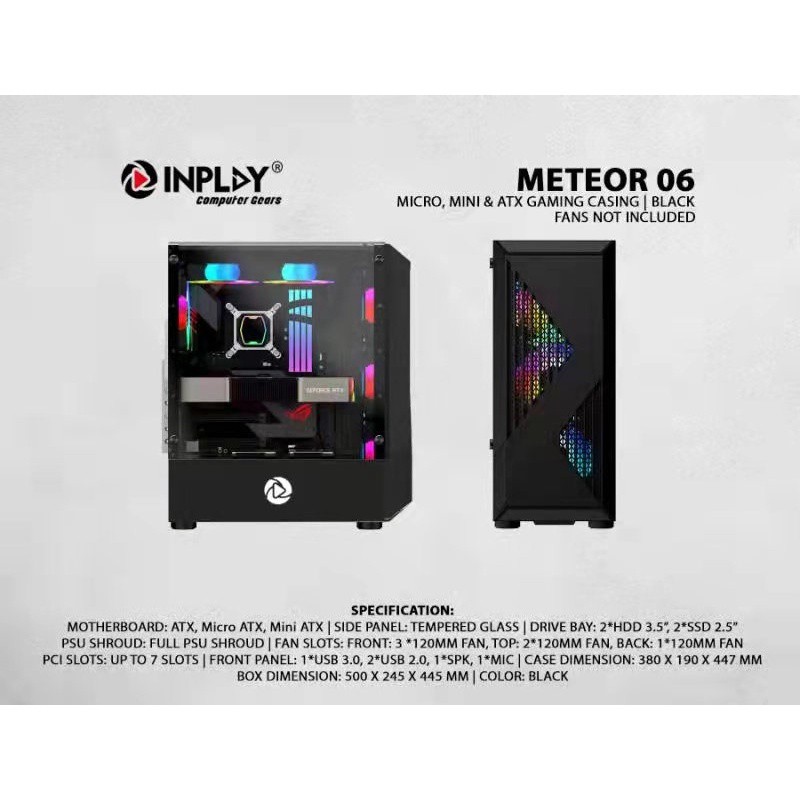 gaming cpu unit INPLAY Meteor 01/meteor 03 Desktop Computer gaming case ...