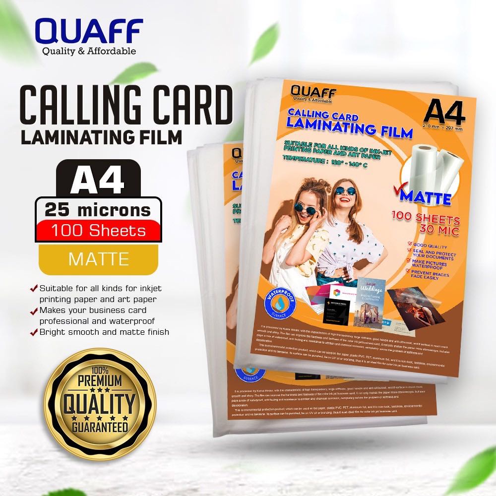 QUAFF Laminating Film for Calling Card 30 Microns A4 Size || Smooth ...