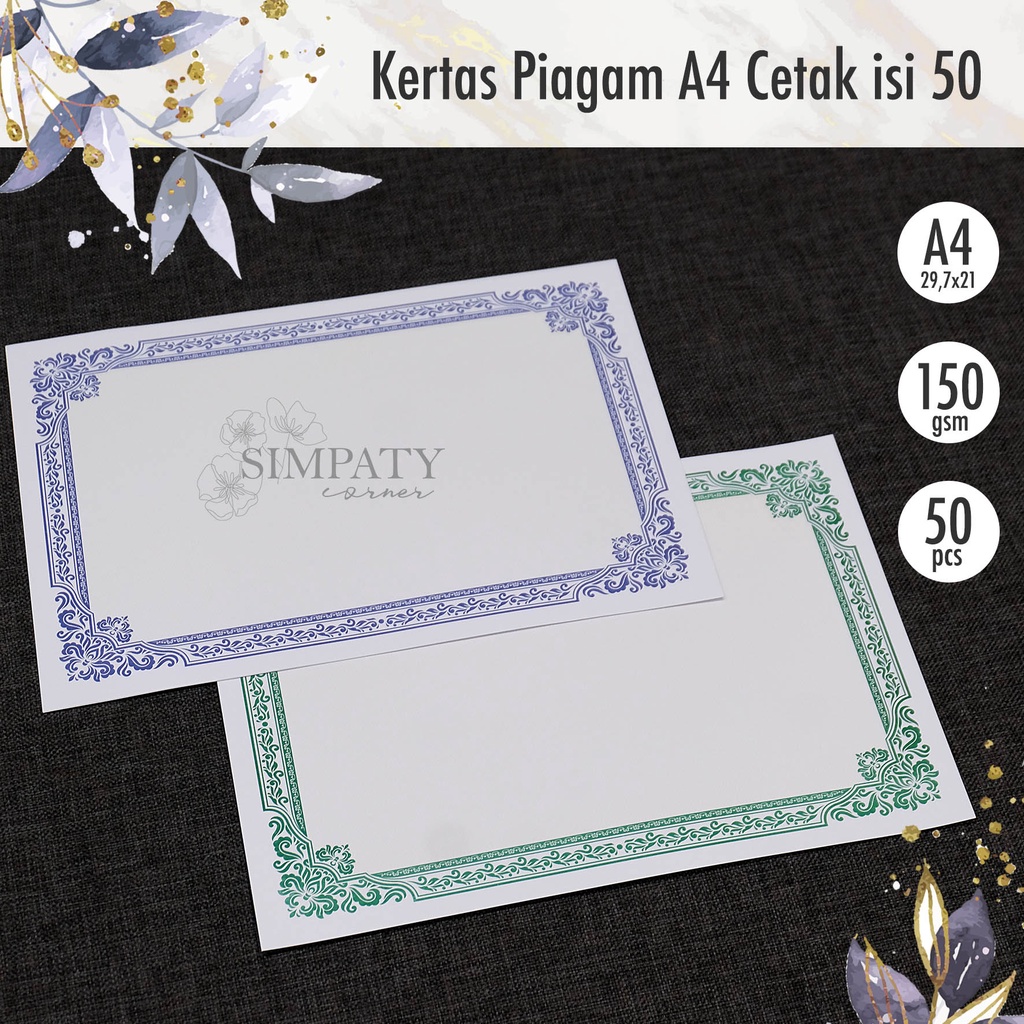 Blank / Charter Paper / Simpaty High Quality A4 Certificate, 50 packs ...