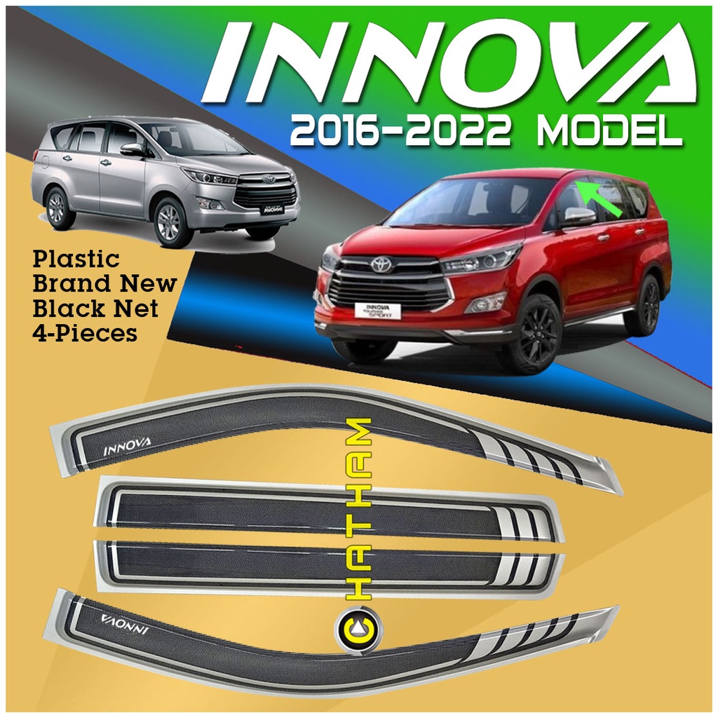 Blacknet Rain Visor for Toyota Innova 2016 2017 2018 2019 2020 2021 ...