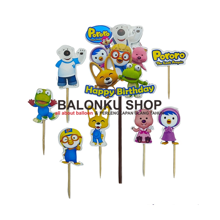 Happy Birthday Cake Topper / Pororo Cake Topper / Cake Decoration ...