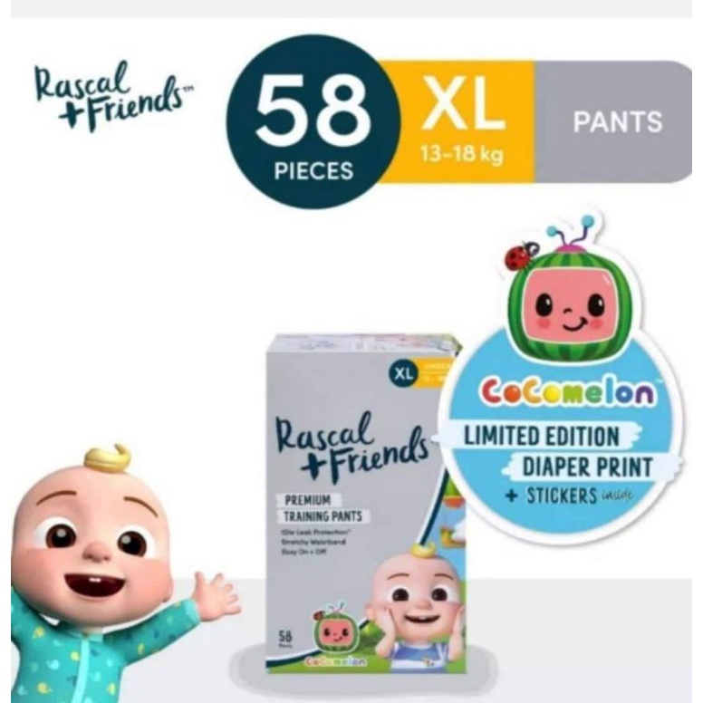 Rascals+Friends Cocomelon Pants Jumbo Pack XL(13kg-18kg) 58pcs diaper ...