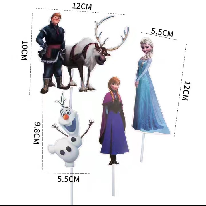 topper Frozen Elsa Anna Princess paper card cake topper baking props ...