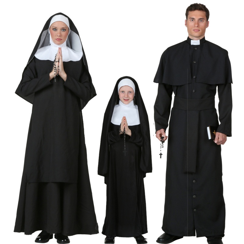 Halloween parent-child costumesReplica nun priest godfather couple ...
