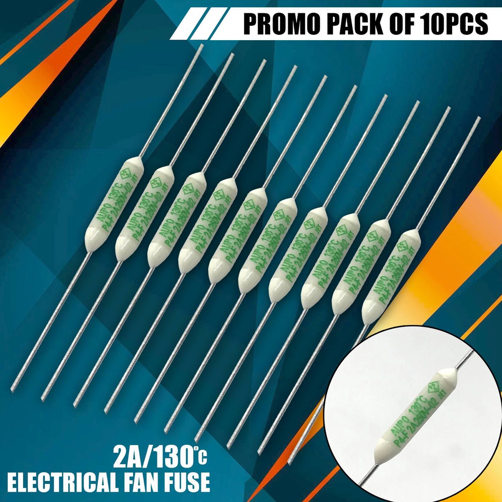 10pcs Thermal Cutoff Fuse 130 Celsius 2A 250VAC Ceramic Package ...