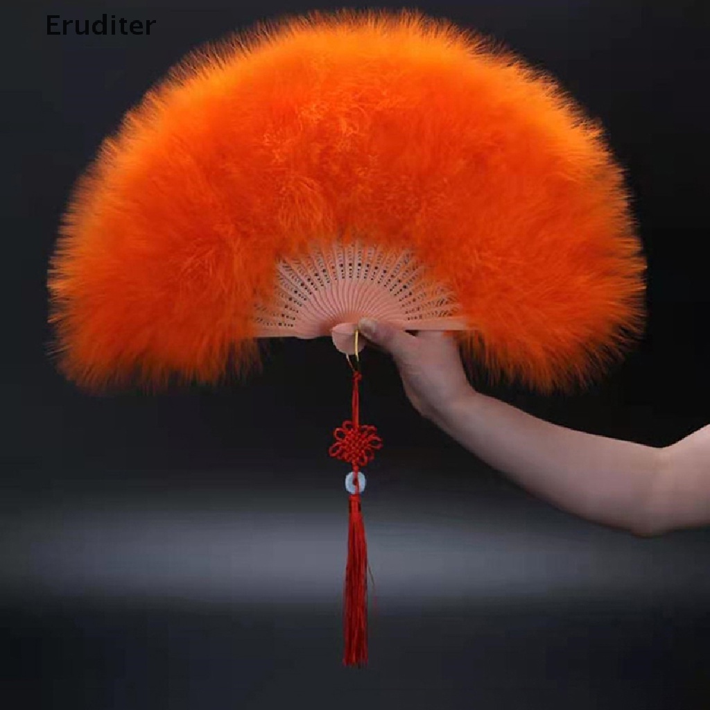 [Eruditer] Feather Folding Fan Japanese Sweet Fairy Girl Gothic Court ...