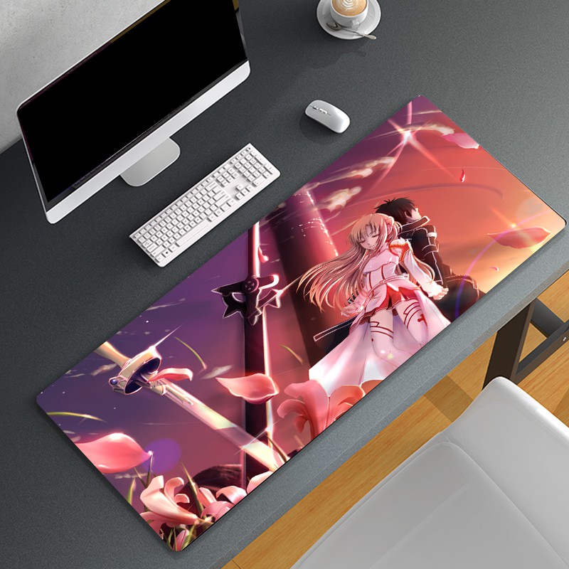 Kirito Asuna Shino Yuuki anime table mat peripheral keyboard pad Sword ...