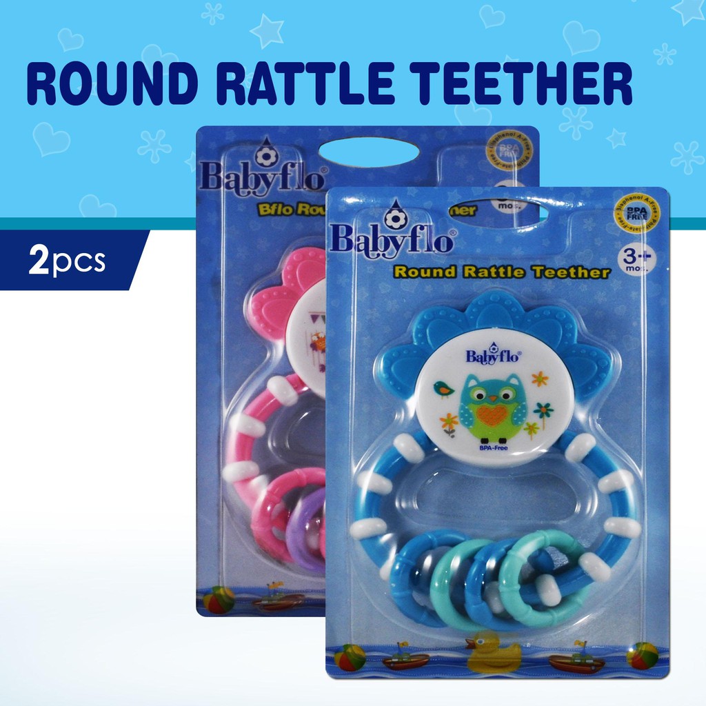 Babyflo Round Rattle Teether by 2s | Shopee Philippines