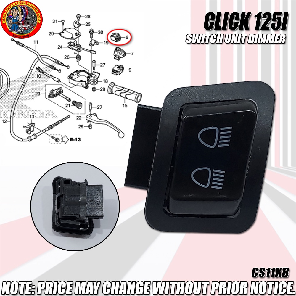 CLICK 125I SWITCH UNIT DIMMER (CS11KB) | Shopee Philippines