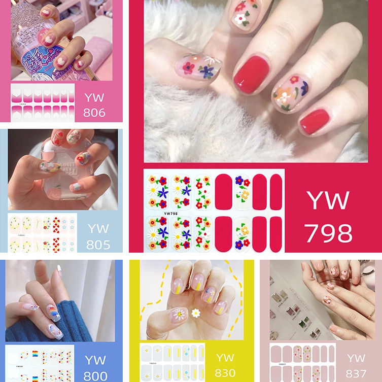 [14PCS] Cute Nail Sticker Waterproof Non-toxic Nail Sticker Cartoon ...