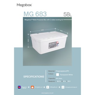 Megabox MG 683 58L Storage Box (Bundle of 2) | Shopee Philippines