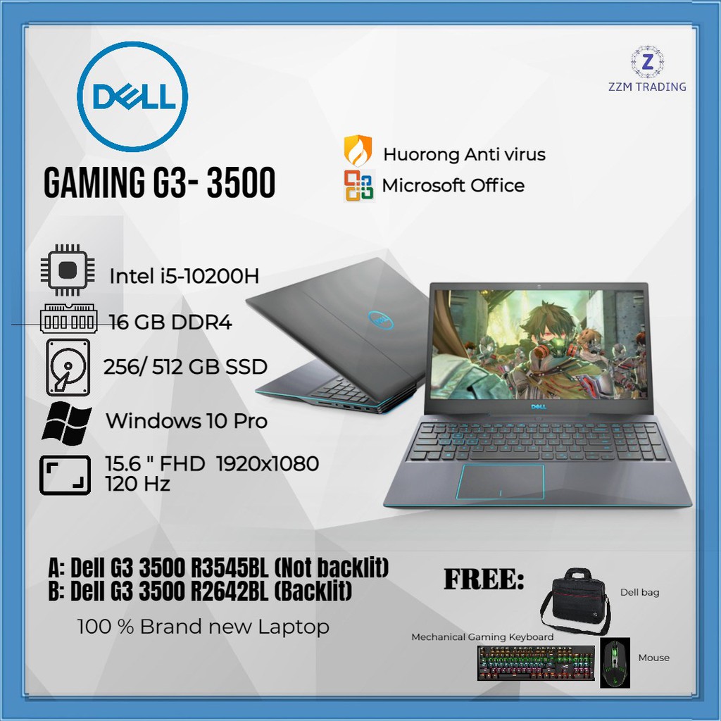 Dell Gaming G3 3500 2020 model Intel® Core ™ i5-10200H 15" 16GB RAM ...