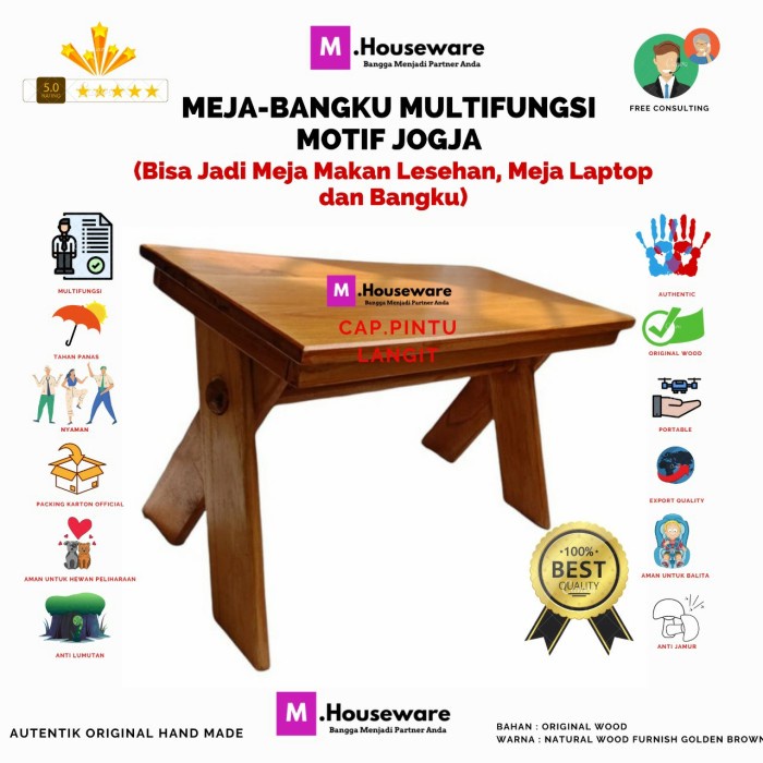 Lesehan Table / Laptop Table / Koran Table / Minimalist Stool Chair ...