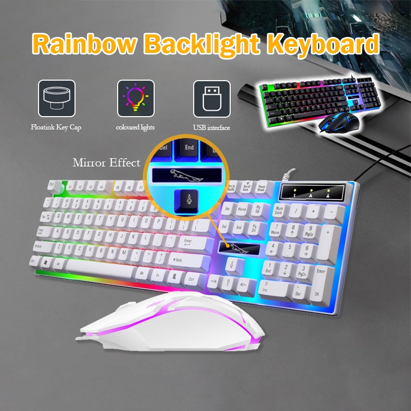 【COD】Keyboard & Mouse Suit USB Wired Keyboard 104 keys Gaming Mouse ...