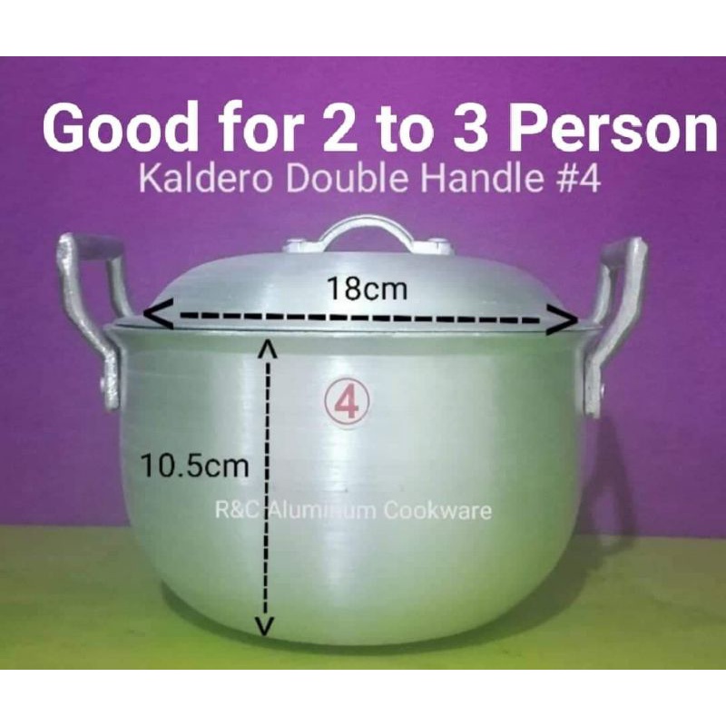 Small Kaldero #4 Double Handle (18cm Diameter, 10.5 cm Height) | Shopee ...