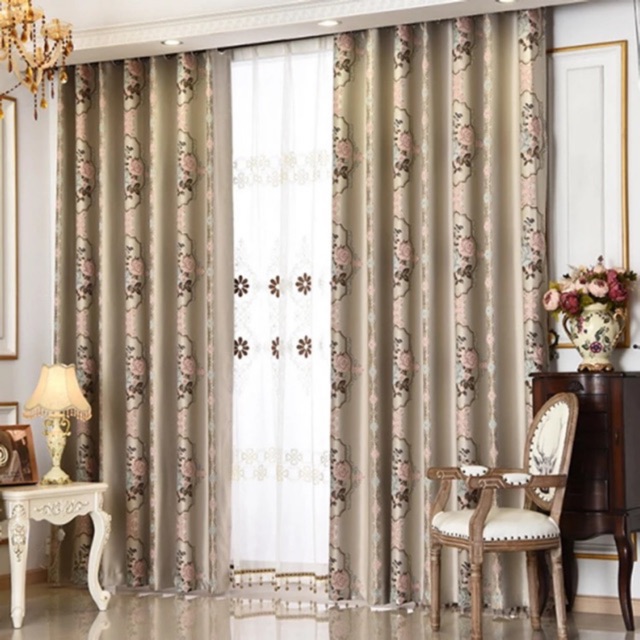 1set (2pcs) Fashion Curtain Brocade with Ring for bedroom living room ...
