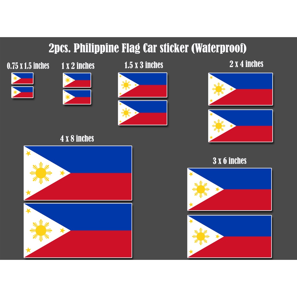 2pcs Philippine Flag PH Car Decal Sticker (Waterproof) | Shopee Philippines