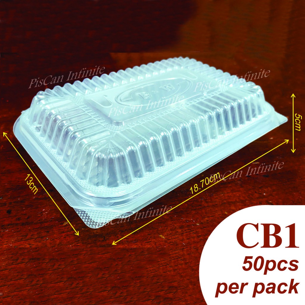 50pcs Eco Plastic CB1 (Junior) Clamshell Pastry Spaghetti Container ...
