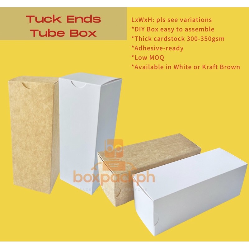 Box Packaging 2.75x2.75x9.75 Tumblers Shirts Giveaways Tuck End Plain ...