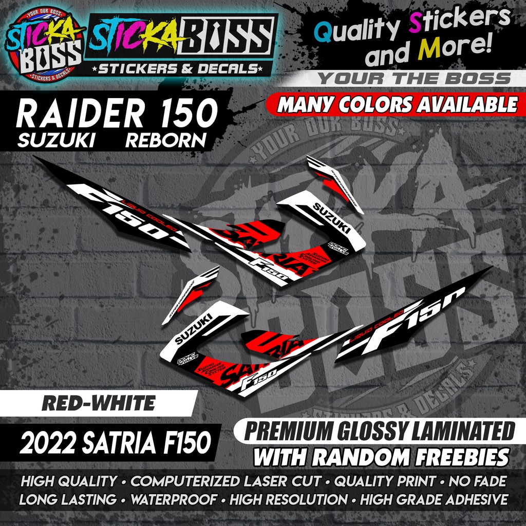 Suzuki Raider 150 Reborn Stock Decals RED-WHITE ( 2022 Satria F150 ...