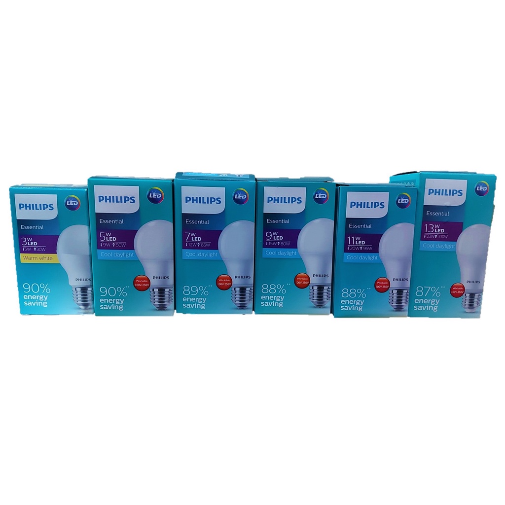 Philips Essential LED Light Bulb - 3W/5W/7W/9W/11W/13W | Shopee Philippines