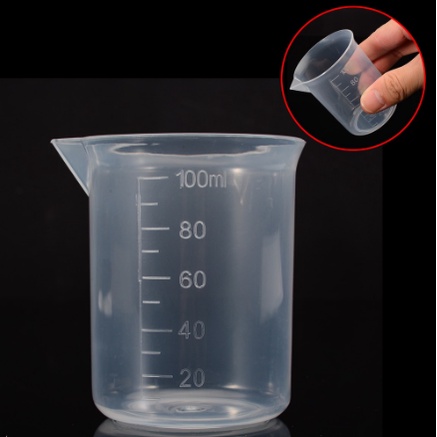 100ml Clear Transparent Plastic Graduated Cylinder Measuring Cup Beaker ...