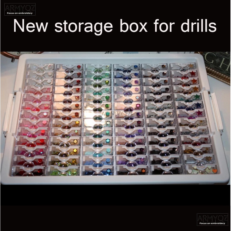 42/50/78 grid Portable Diamond Painting Storage Containers manicure ...