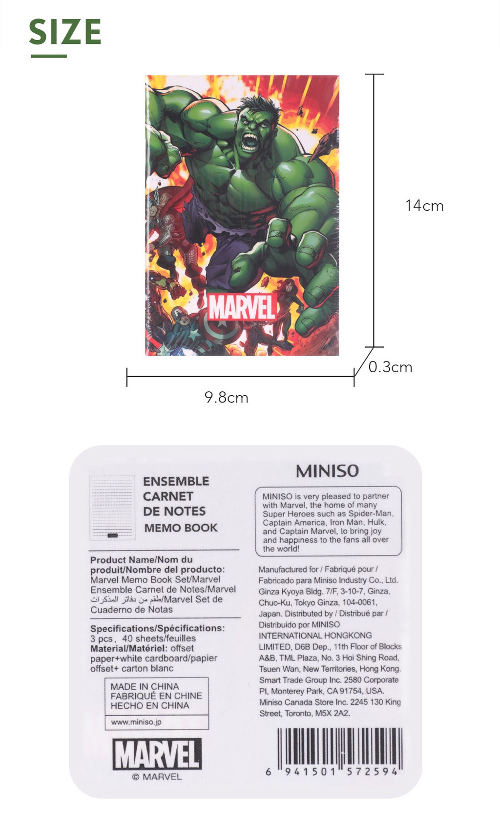 MINISO Marvel Memo Book Set | Shopee Philippines