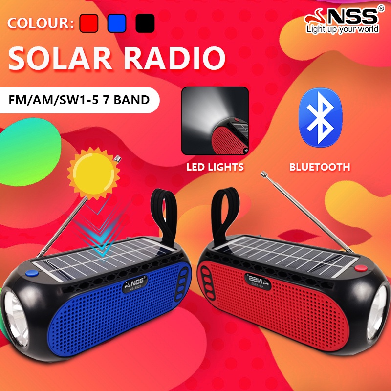 NSS solar bluetooth speaker radio waterproof radio with TWS and torch ...